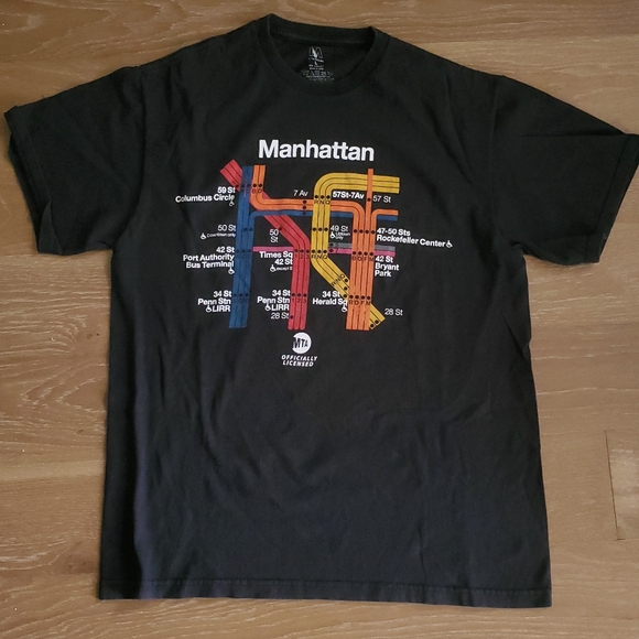 Metroline | Shirts | Mta Metroline Manhattan Subway Line Map T Shirt ...